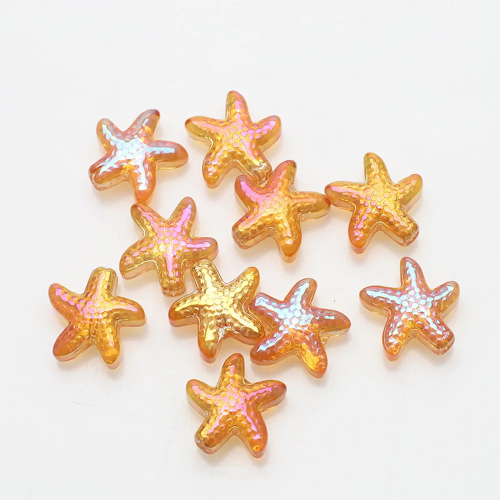 Fashion-13x14mm-Starfish-Shape-Crystal-Glass-Stone-Beads-Loose-90pcs ...