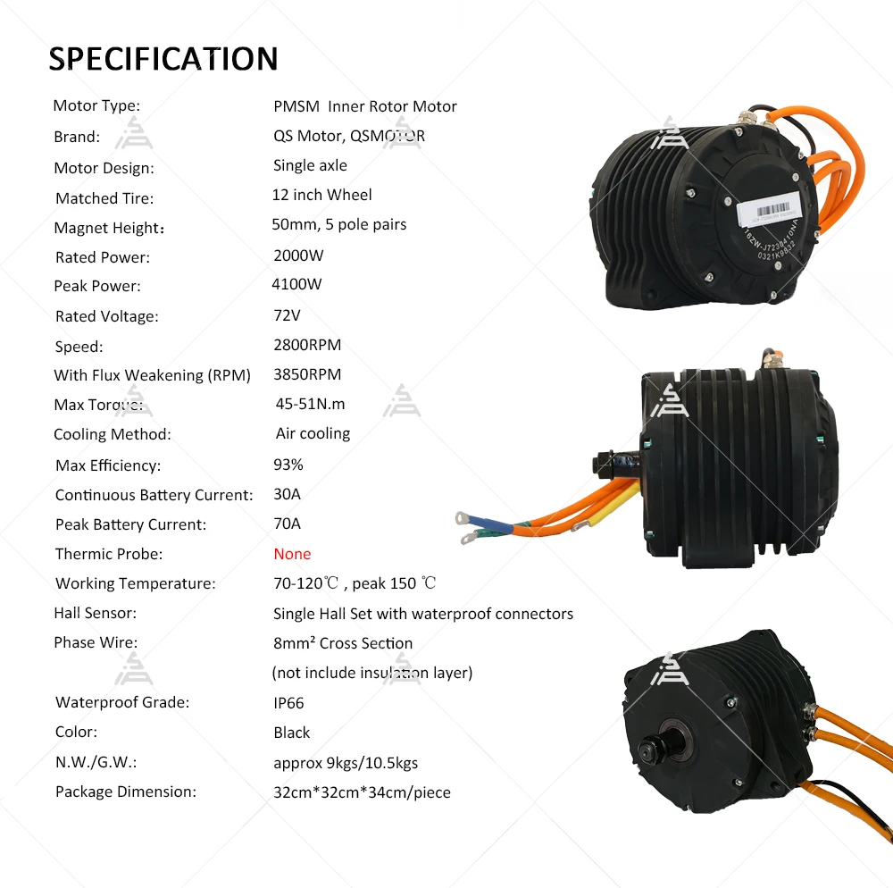 Mid Drive Motor QS138 2000W QSD138C-50 Electric Motor