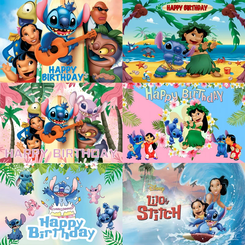 Cartoon-Lilo-Stitch-Theme-Party-Backdrops-Photo-Studio-Hawai-Hula ...