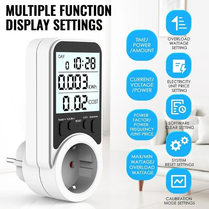 LXAF-Power-Meter-Socket-Electricity-Consumption-Meter-Electrical-Device ...