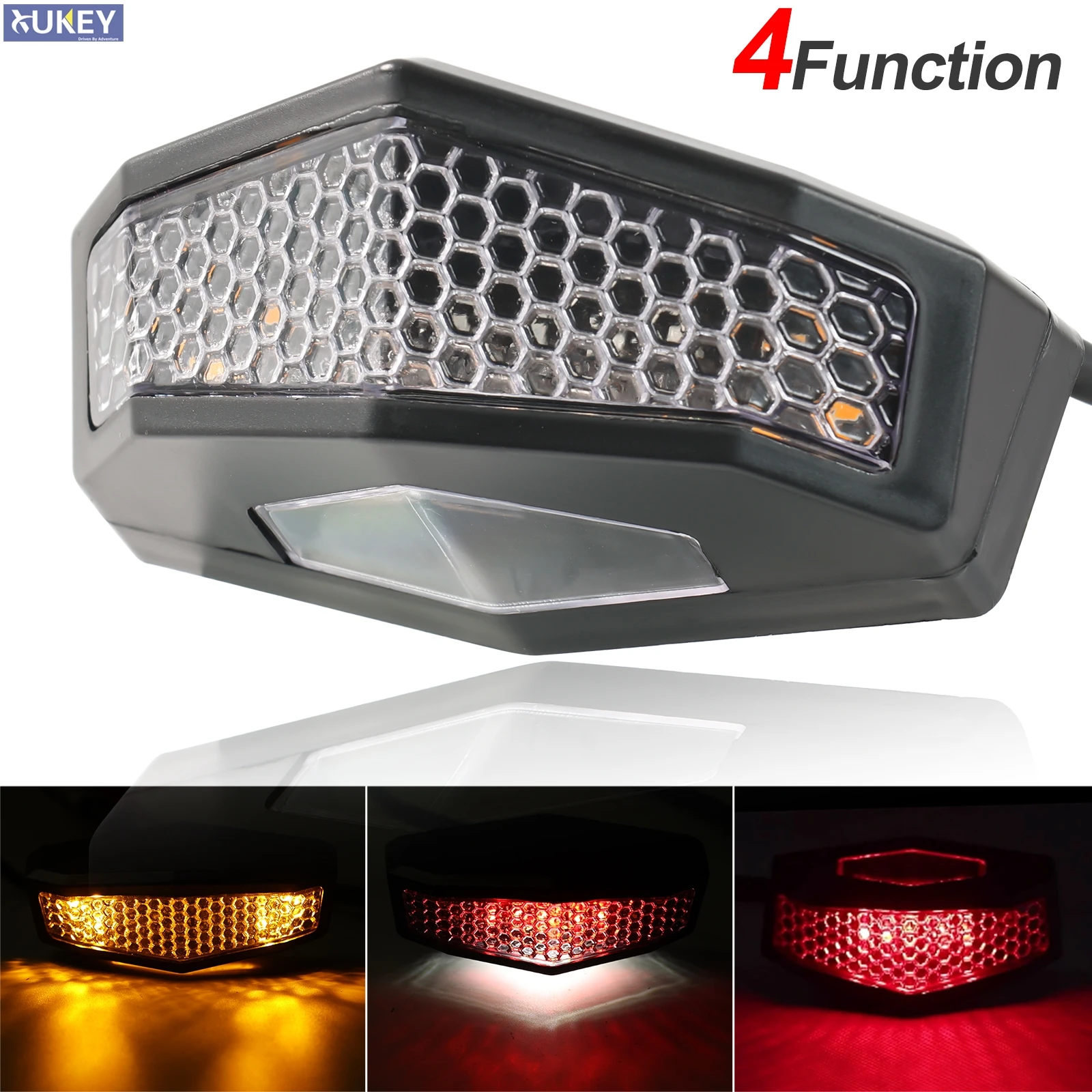Motorcycle LED Rear Tail Light Motorbike Brake Stop Turn Signal Lamp ...