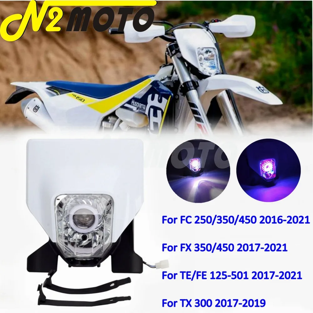 Supermoto Dirt Bike LED Headlight Hi/Lo Beam DRL Enduro For FC TE FE FX ...