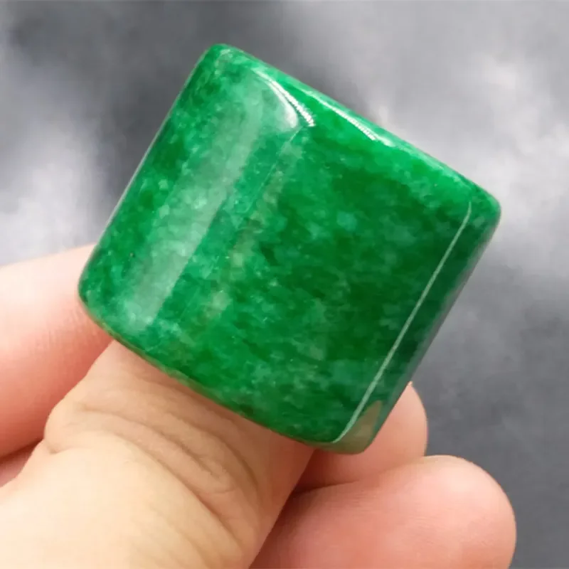 Anel de jade verde natural, 22mm, amuleto de jadeite, joia estilosa ...