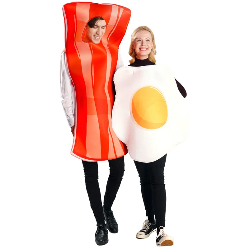 Western Couples Egg And Bacon Costume Halloween Cosplay Party Dress ...