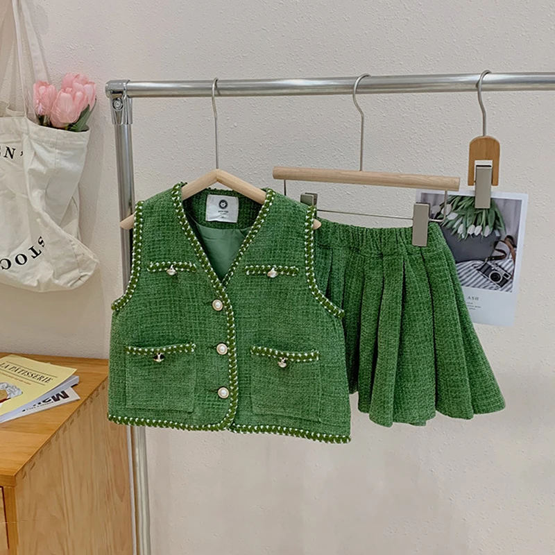 Spring-Autumn-Girls-2-Pcs-Set-Toddler-Vest-Skirt-Kids-Suit-For-Baby ...
