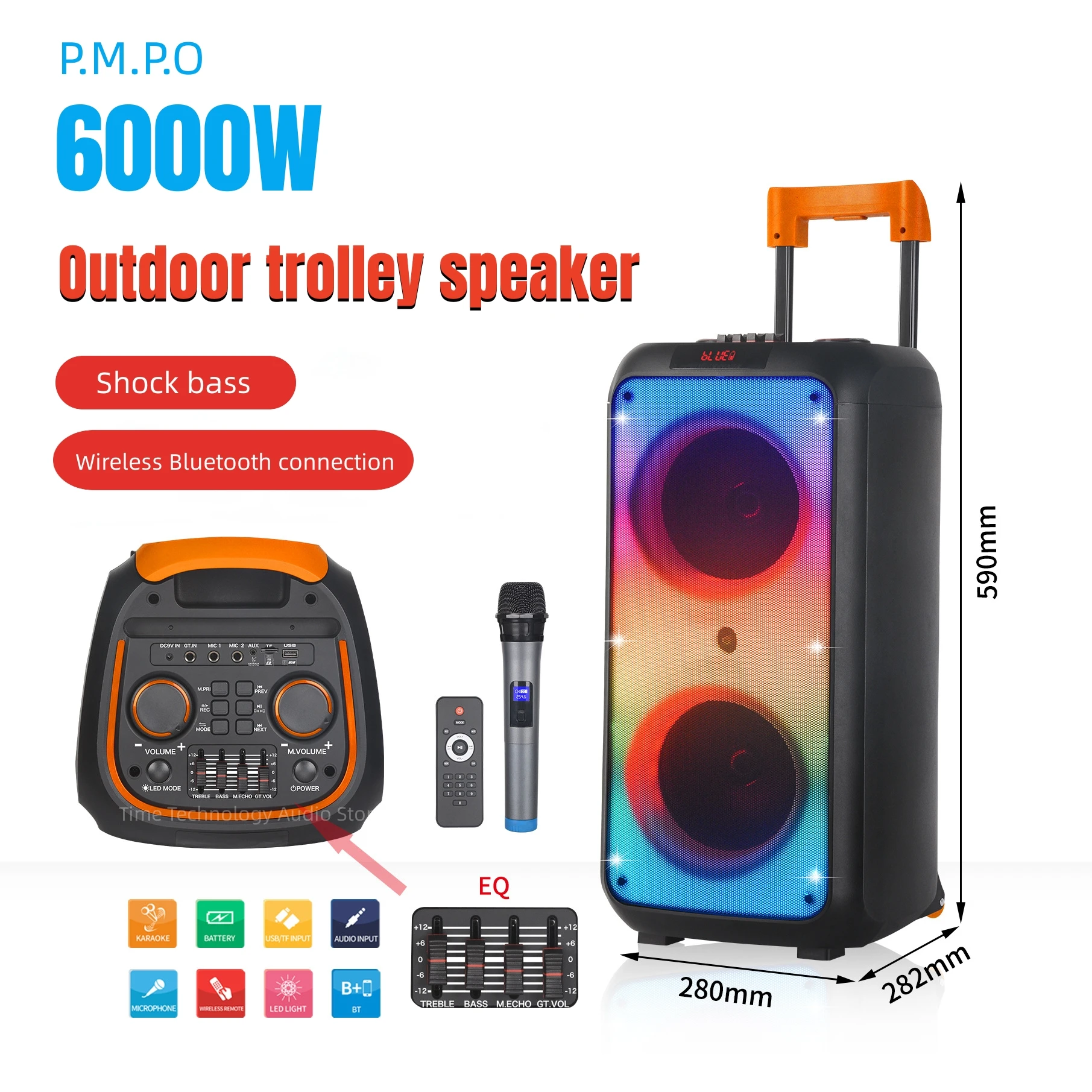 NDR-1095-6000W-Peak-Power-Double-8-Inch-Woofer-Speakers-Outdoor-Pull ...