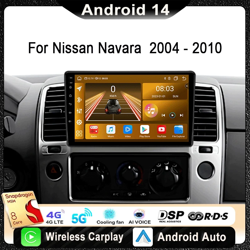 For Nissan Navara 3 D40 2004 2005 2006 2007-2010 Car Radio Multimedia ...
