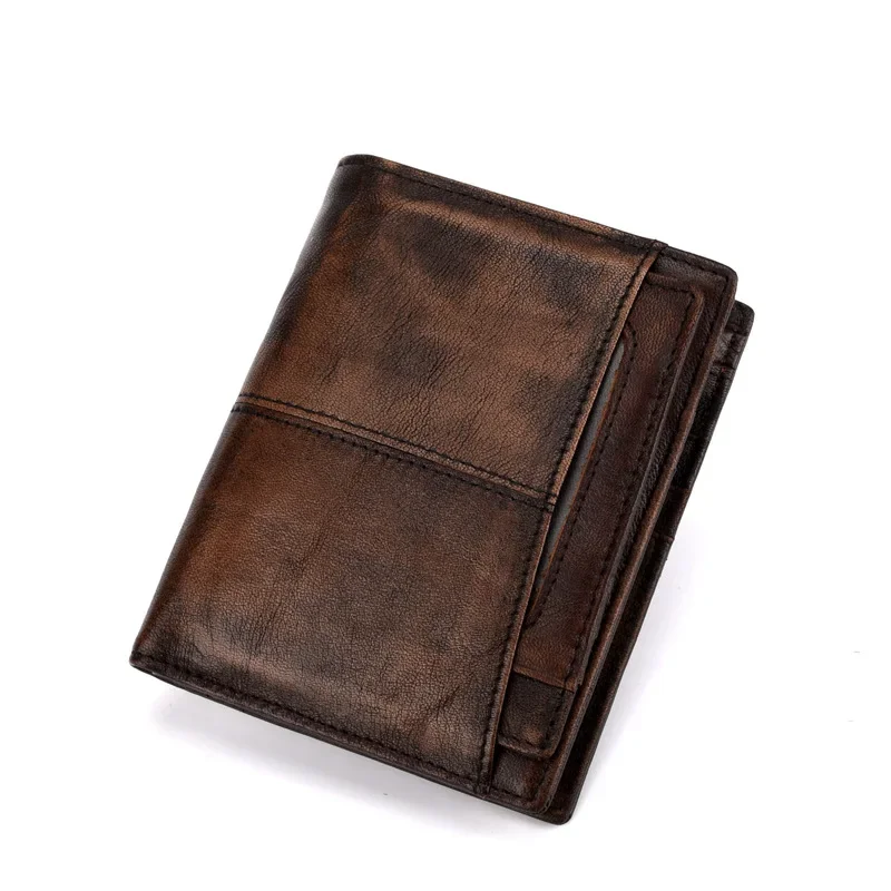 Retro-Cowhide-Genuine-Leather-Men-Wallets-Short-Vintage-Wallet-for-Men ...