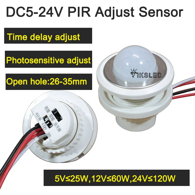 DC5V 12V 24V LED PIR Detector Infrared Motion Sensor Switch with Time ...