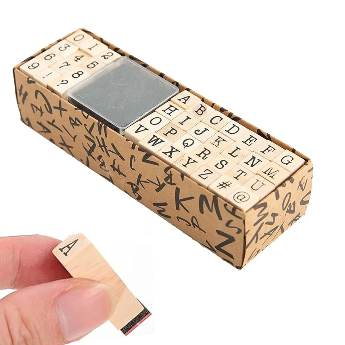 40Pcs-Alphabet-Stamps-Vintage-Wooden-Rubber-Letter-Number-Symbol-Stamp ...