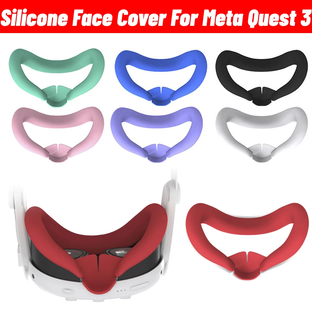 For-Meta-3-VR-Silicone-VR-Face-Mask-Lightproof-VR-Facial-Interface ...