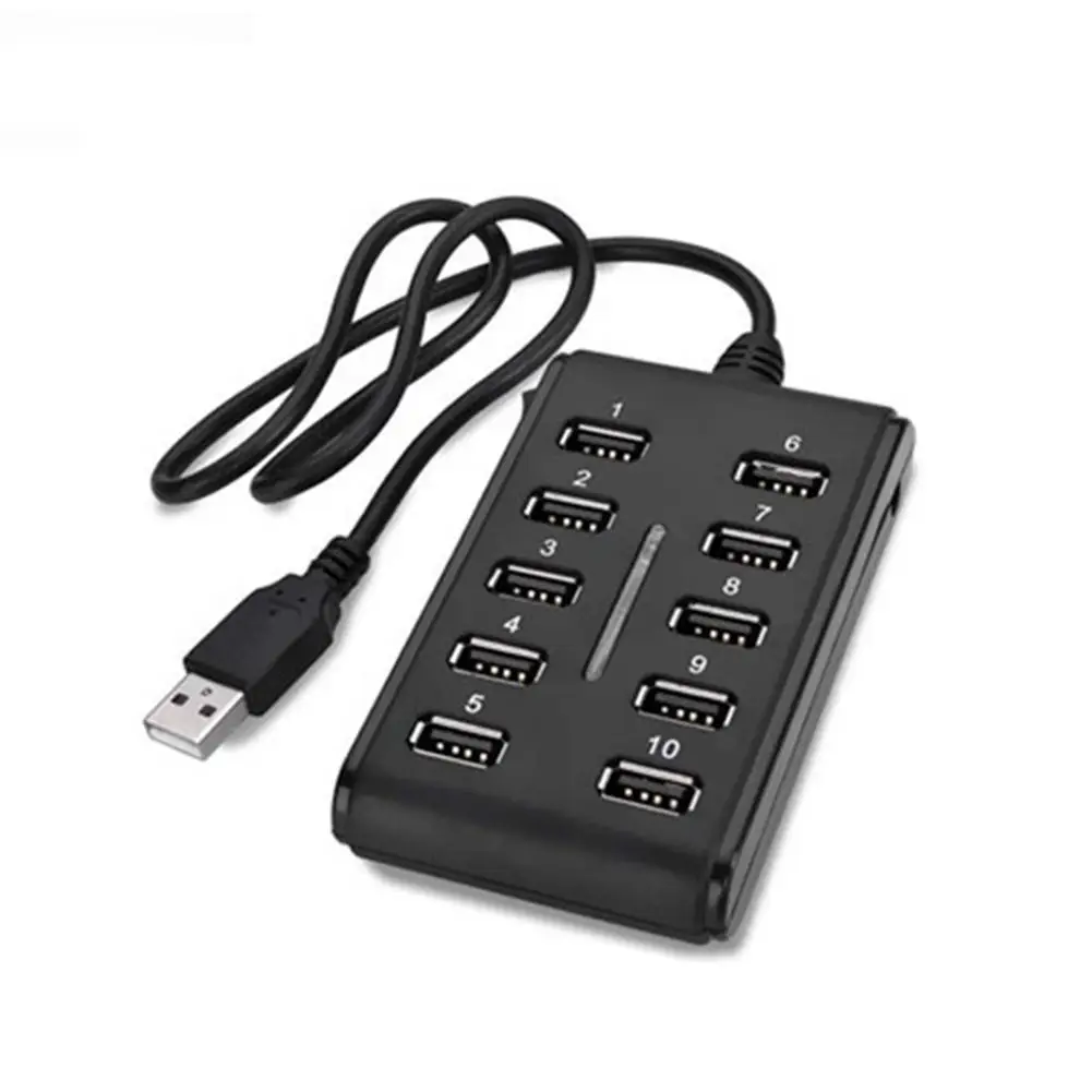 10-in-1-USB-Hub-10-Ports-5v-500mA-480Mbps-Usb2-0-Splitter-Portable ...