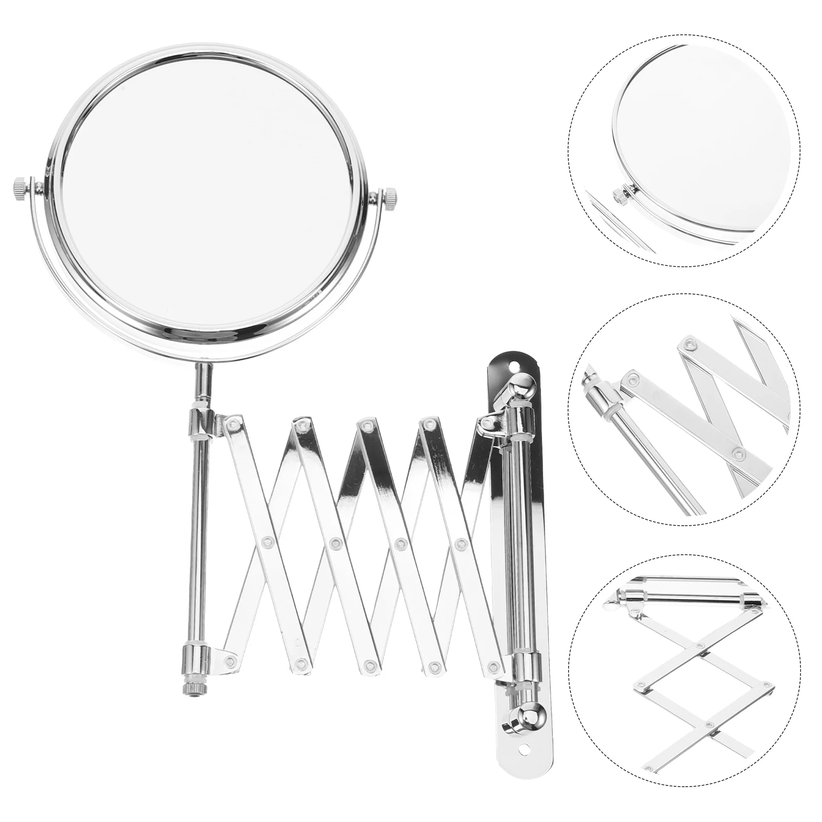 6-Inch-Extendable-Mirror-for-Bathroom-Shaving-Retractable-Round-Wall ...