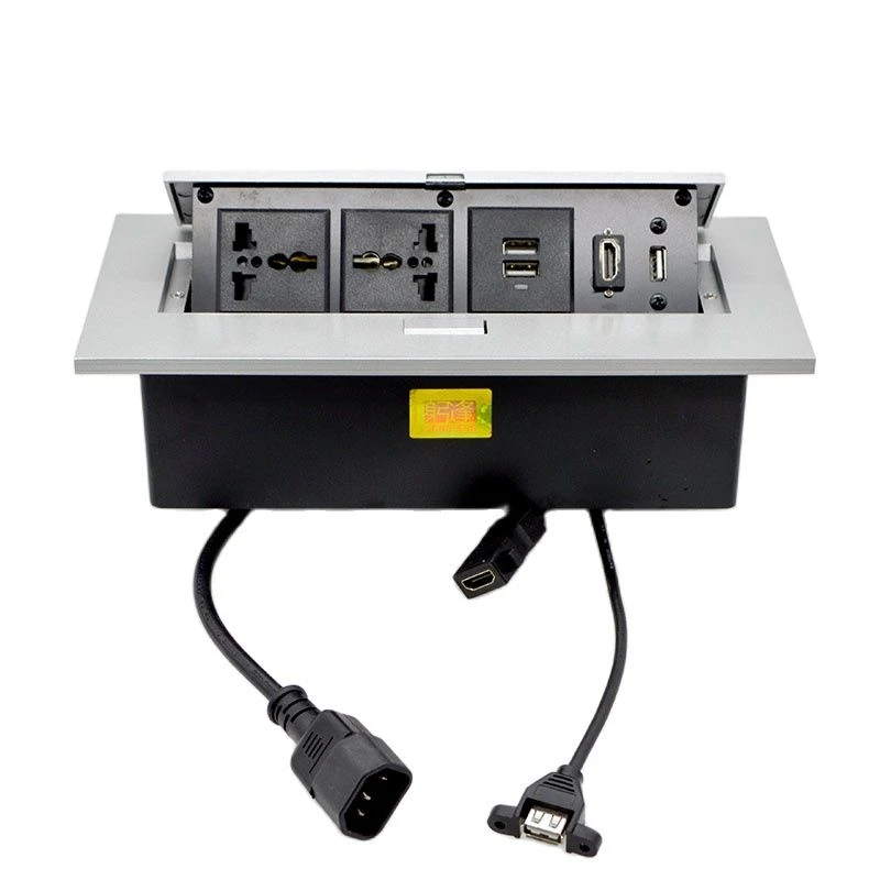 Pop Up Desk Socket Plug Custom Multimedia Universal Power Jack With USB ...