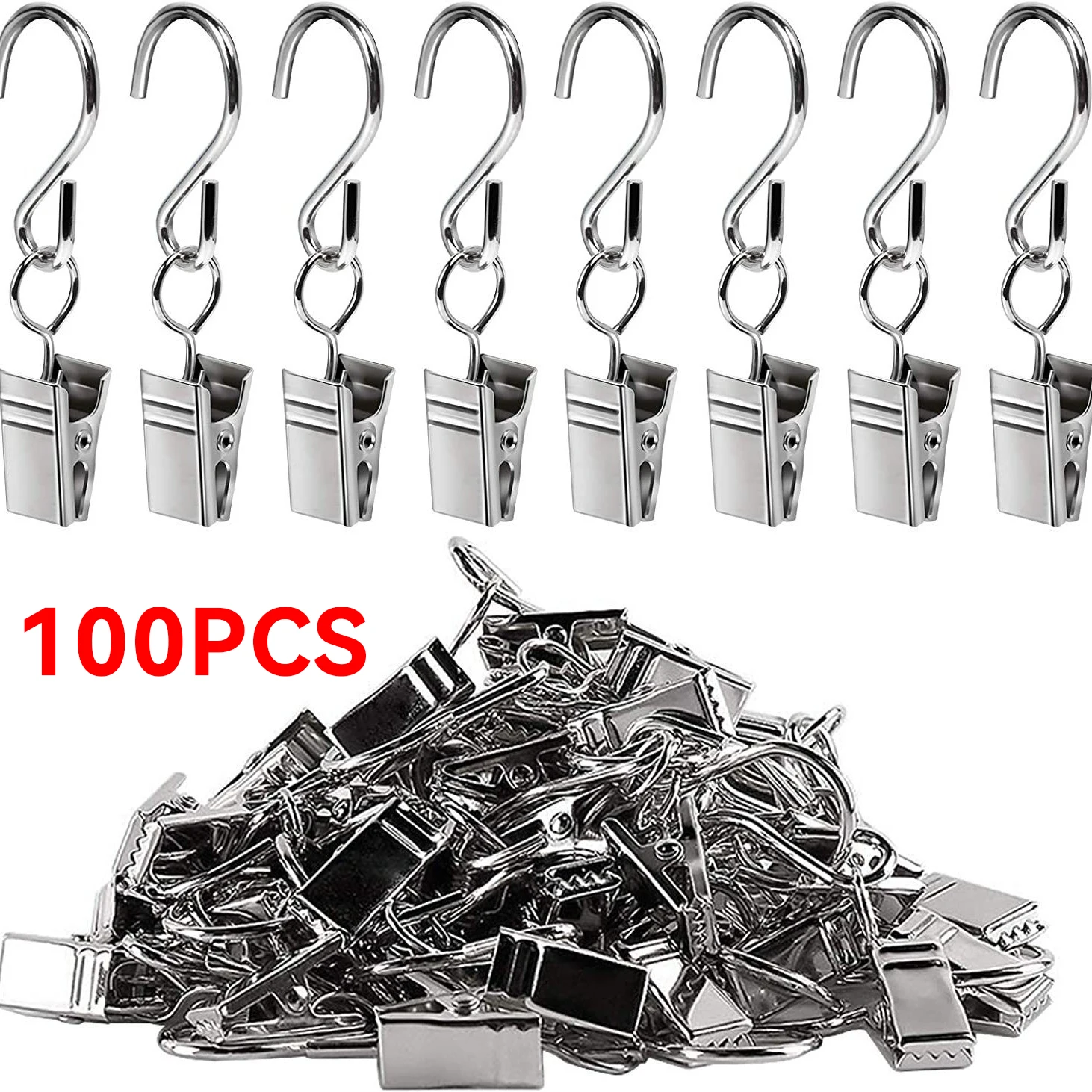 10-100PCS Stainless Steel Curtain S Clips For Curtain Photos Decor Wire ...