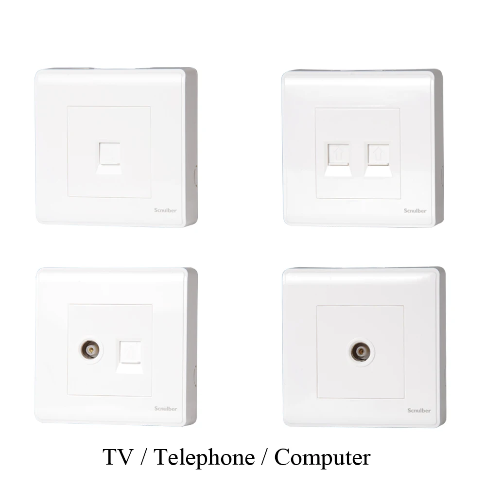86mm-White-Single-Double-RJ11-RJ45-4P4C-8P8C-Television-TV-Telephone ...