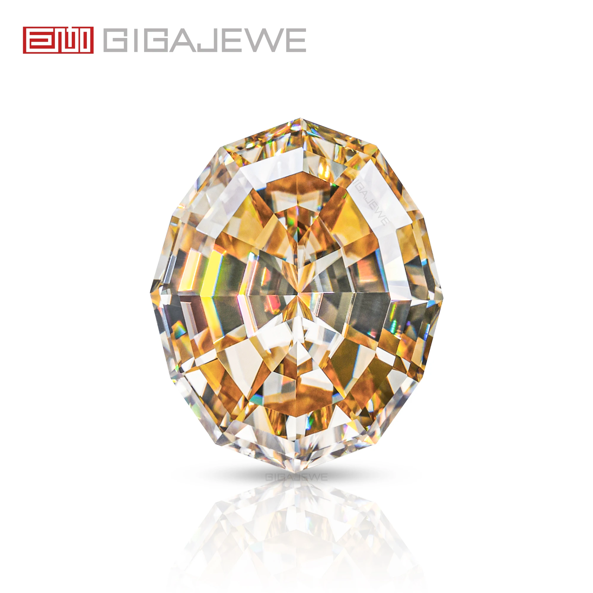 GIGAJEWE-Moval-Oval-Step-Cut-Moissanite-Golden-FL-VVS1-PFL-remium-Gems ...