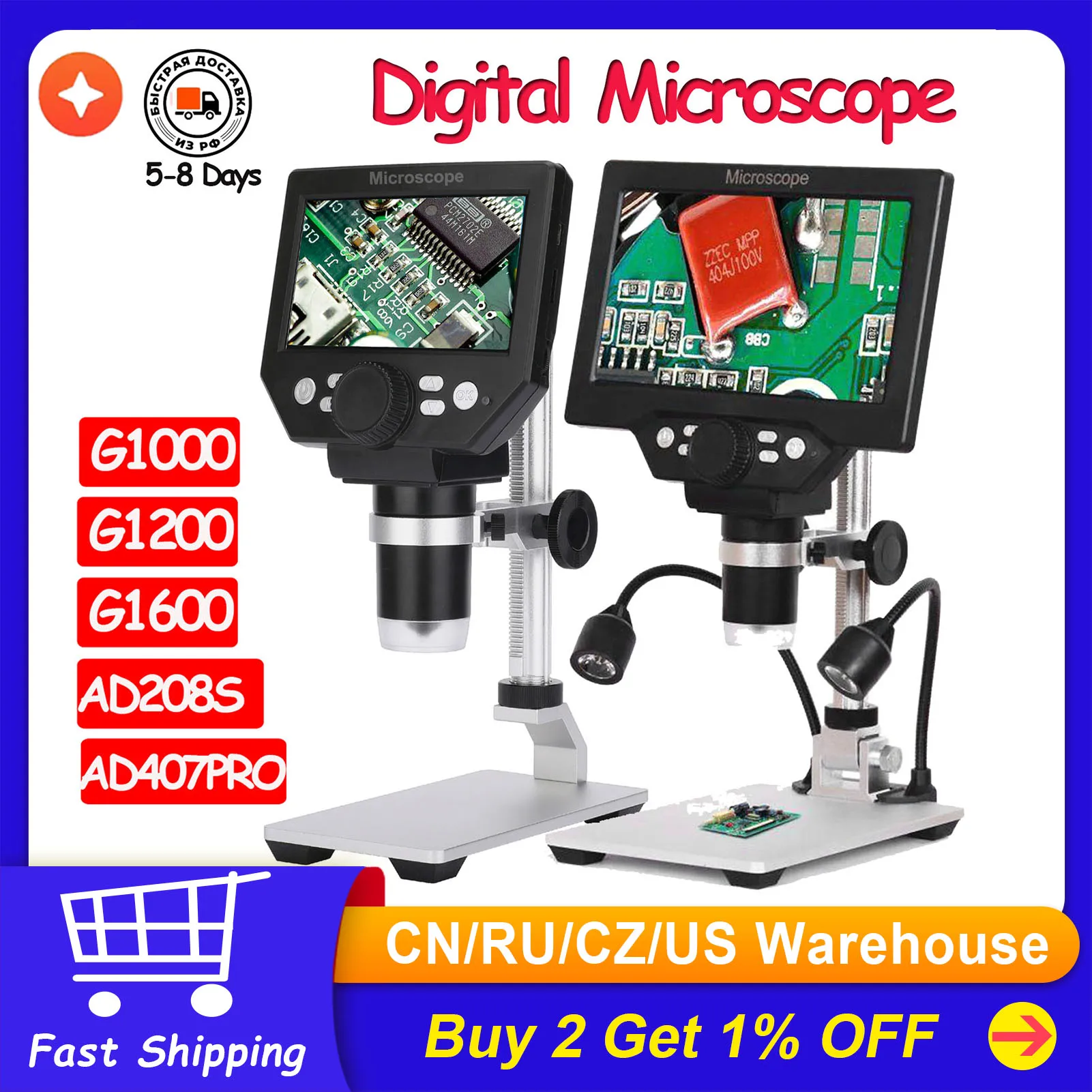 G1200-G1000-AD208S-Digital-Microscope-4-3-7-8-5-9-Inch-LCD-1-1600X ...