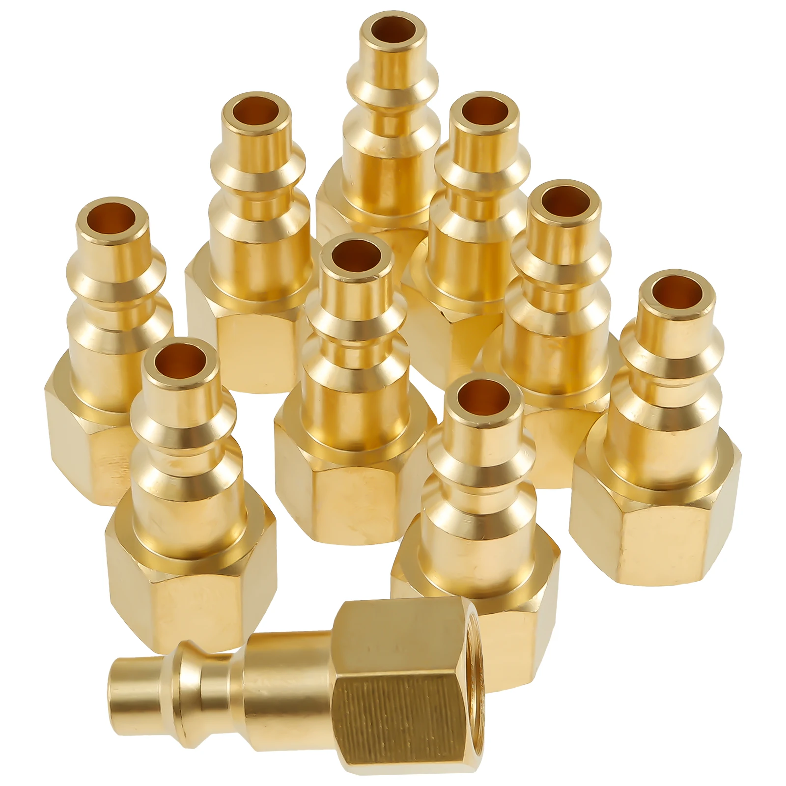 10Pcs-1-4inch-NPT-Female-Air-Coupler-Plug-US-Brass-Female-Thread-Air ...