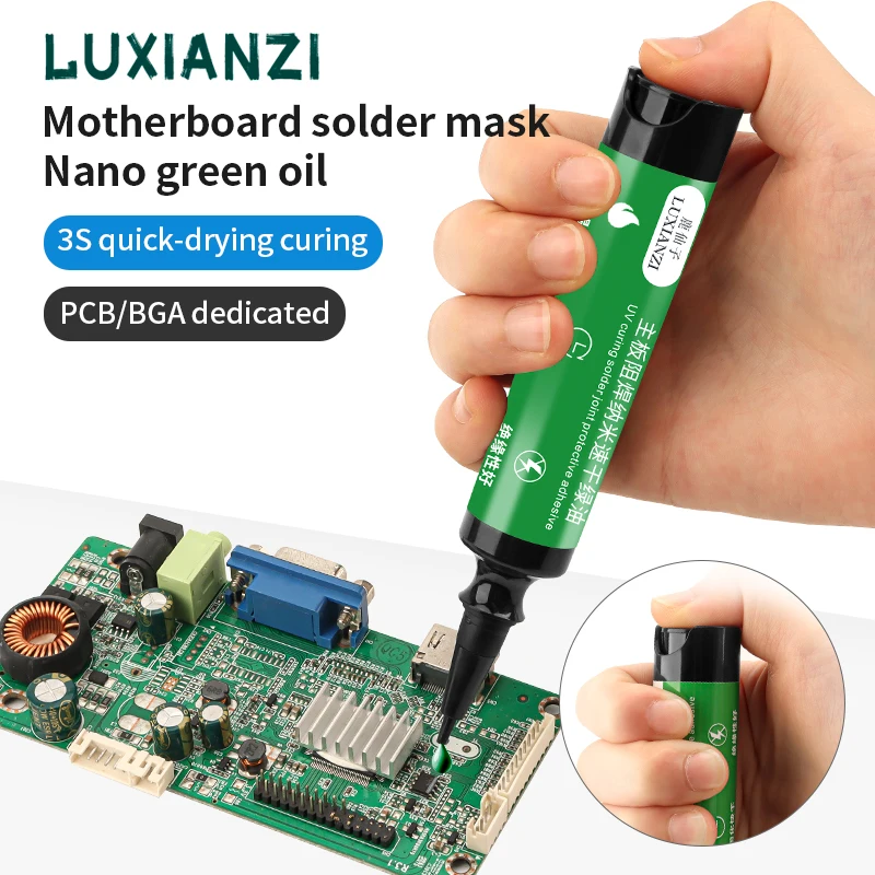 LUXIANZI-UV-Solder-Mask-Ink-Green-Oil-Quick-3S-Curing-Glue-For-PCB-BGA ...