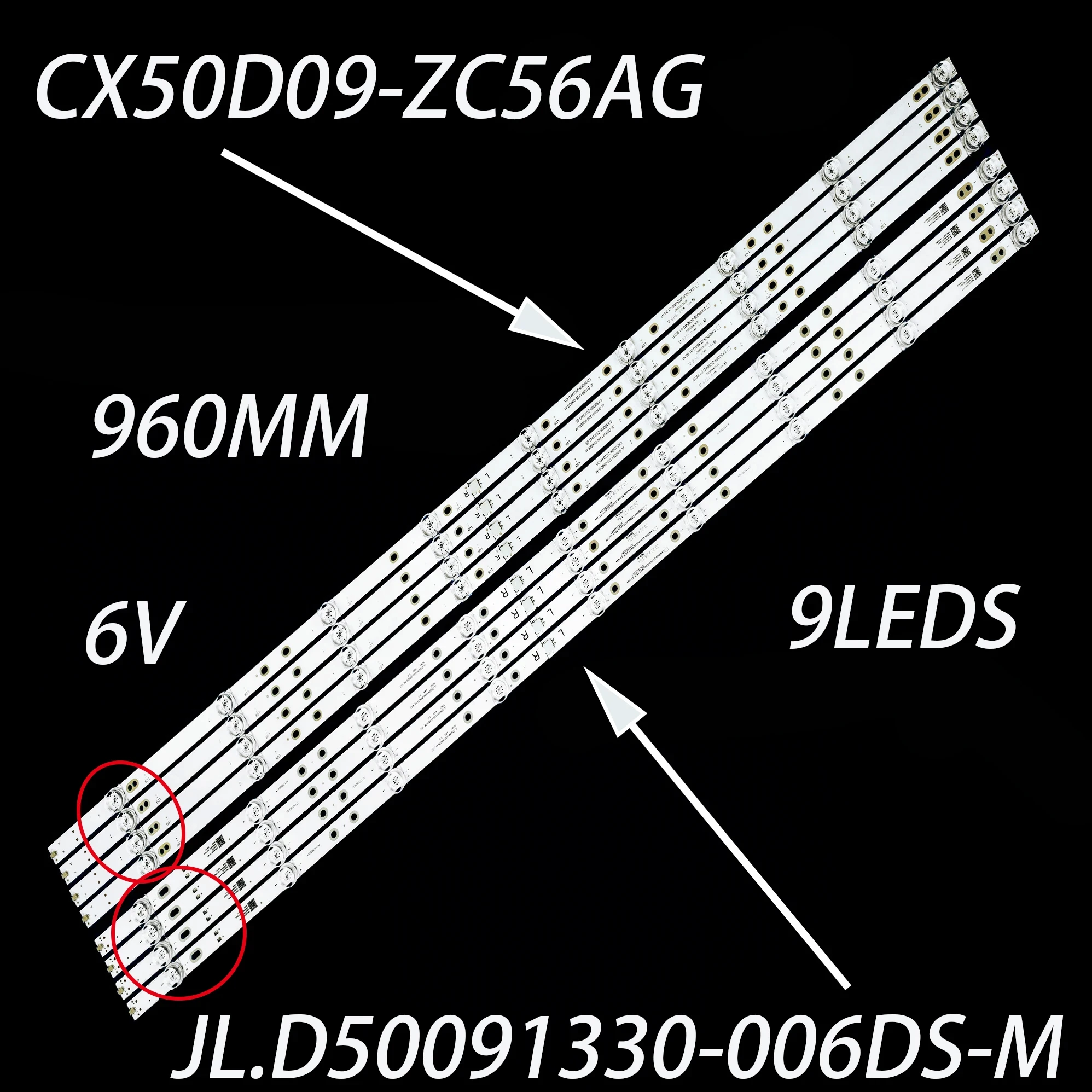 LED Backlight strip bar 9 lamp for DM-LED50UQ31 303CX500062 JL.D50091330-006DS-M 006AS CX50D09 ...