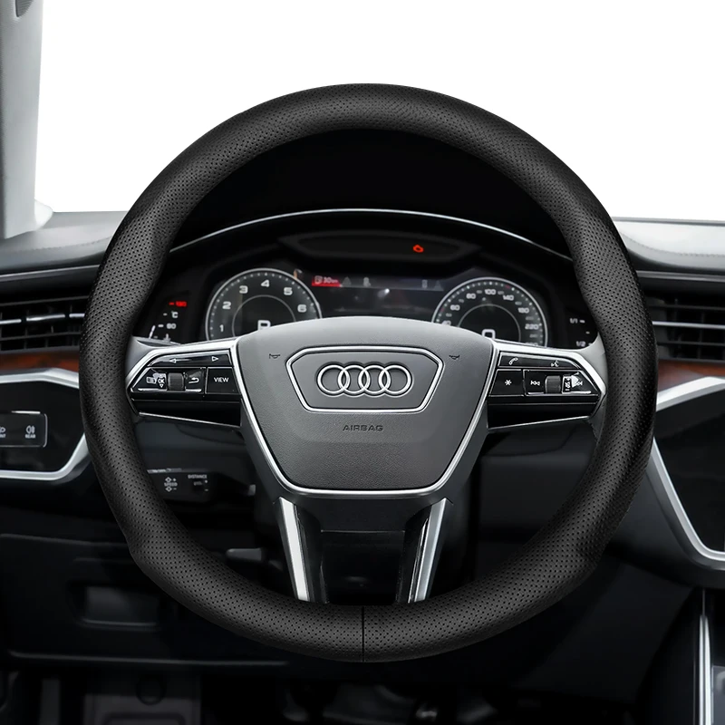 For Audi Round Steering Wheel Cover Ultra - Thin Micro Fiber Leather A3 ...
