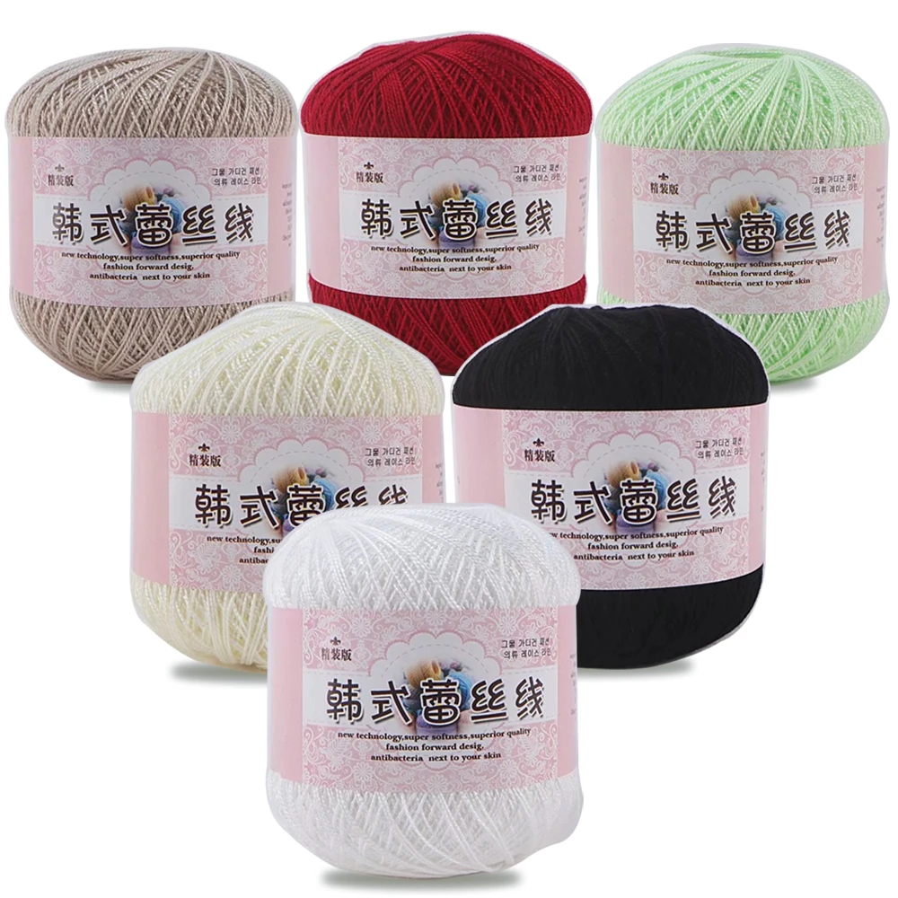 Multi Color Lace Yarn Crochet Infant Silk Cotton Cord Hand Knitted ...