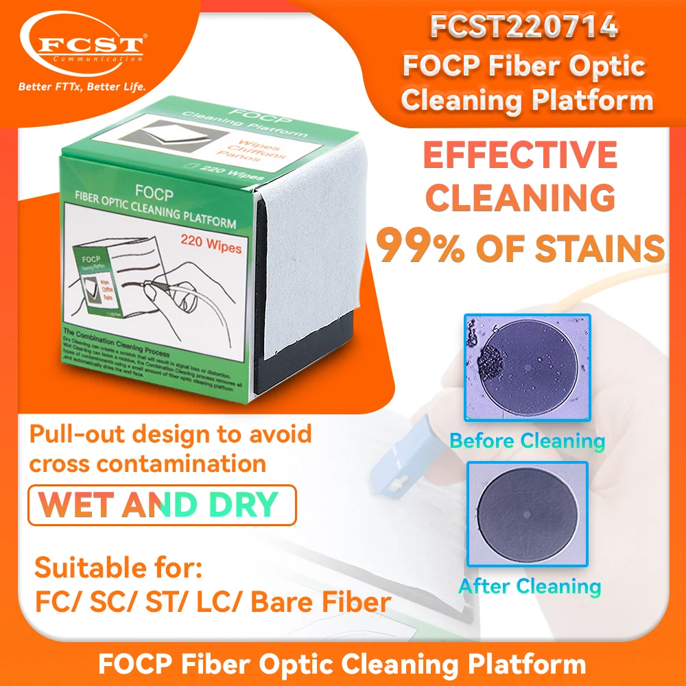 FCST-FOCP-Fiber-Optic-Cleaning-Wipes-Antistatic-Dust-free-Paper-Fiber ...