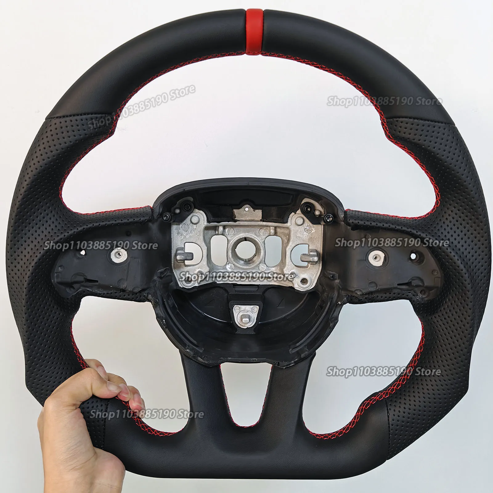 Full Leather Hand-stitched Steering Wheel For Dodge Challenger/Charger ...