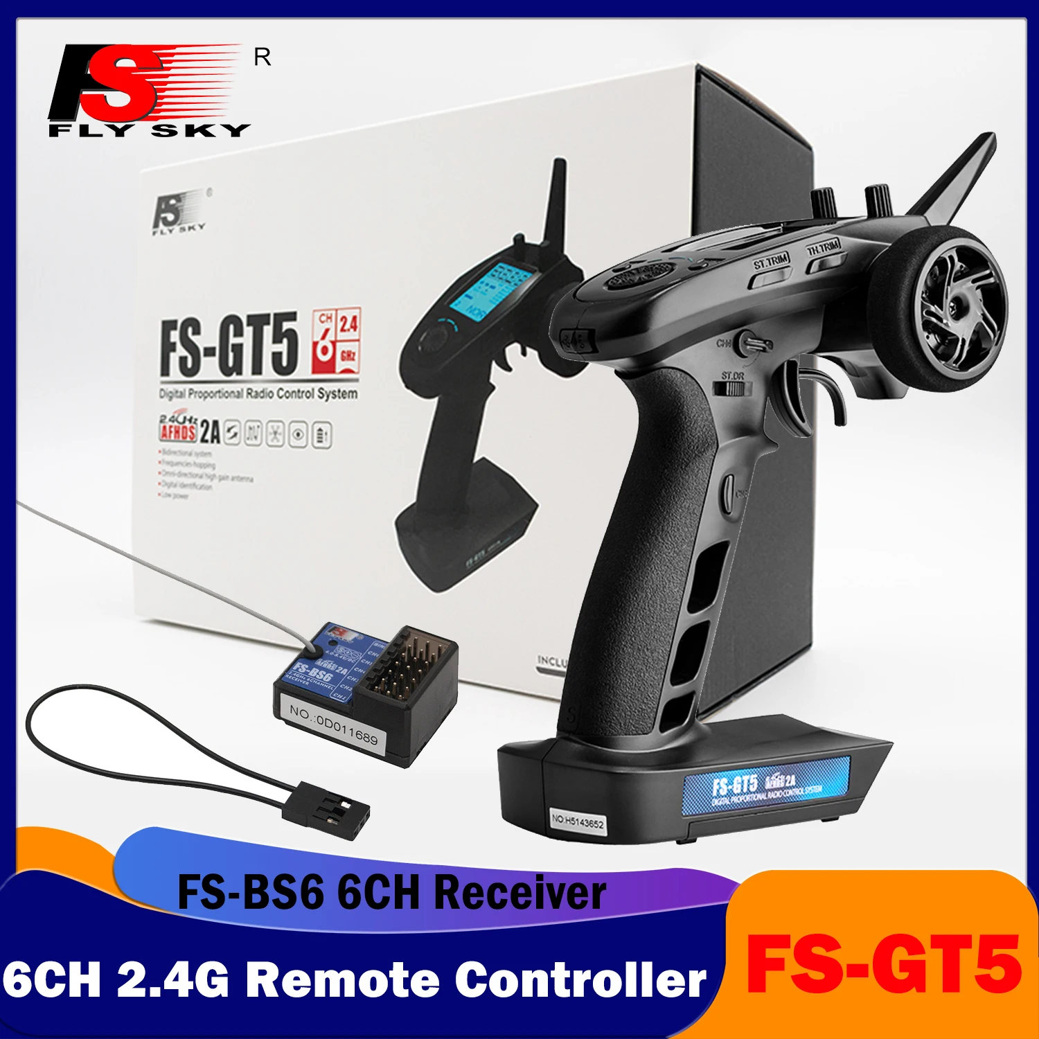 FLYSKY-6CH-2-4G-trasmettitore-FS-GT5-telecomando-con-sistema-Radio ...