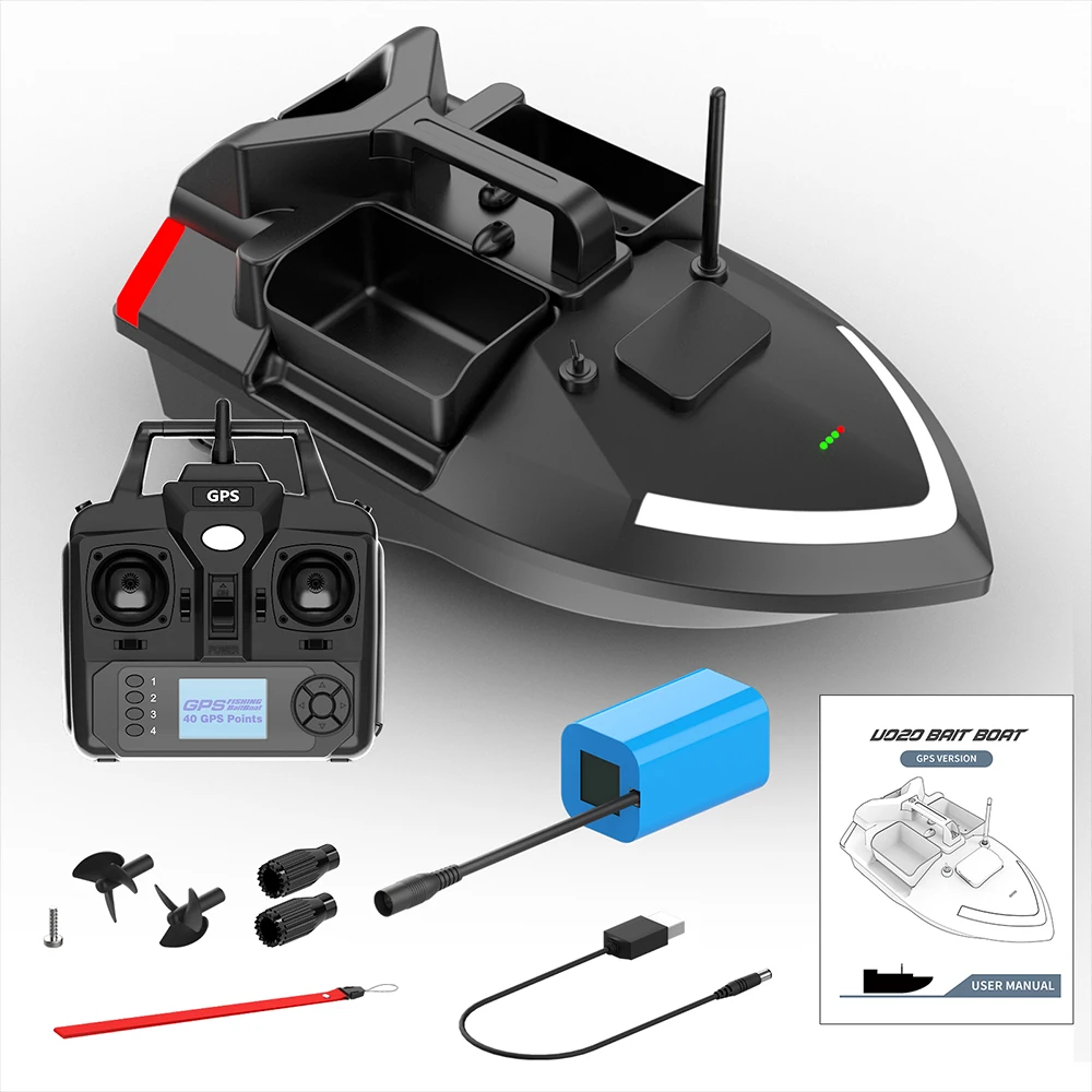 Flytec V020 RC Fish Finder Carp Fishing Bait Boat 3 Silos 2kg Loading ...