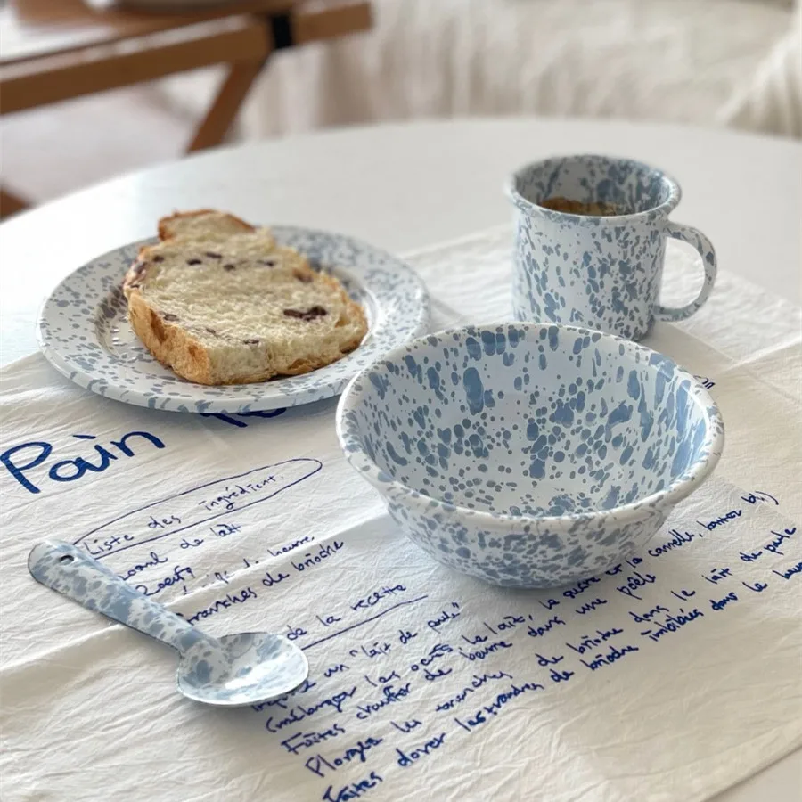 Decor Ink Dot Snacks Fruit Plate 780ML Large Breakfast Salad Oatmeal ...