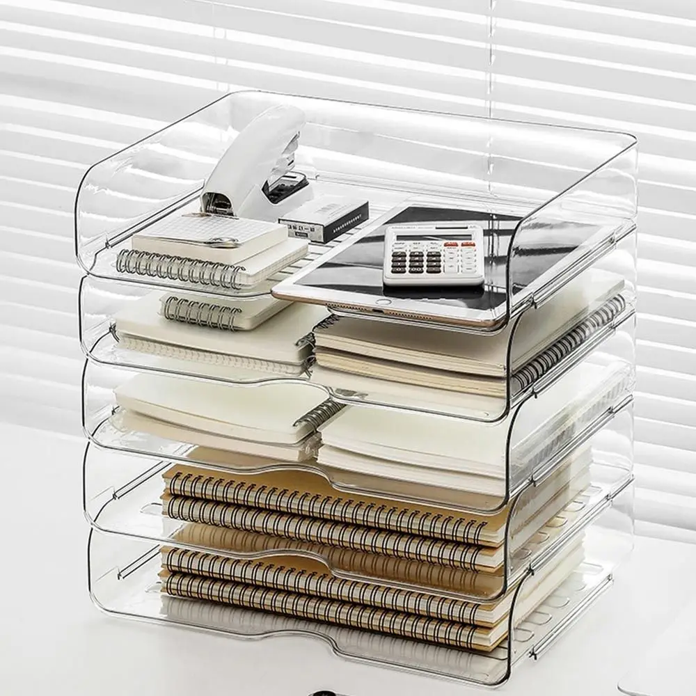 Desktop-Organizer-A4-File-Storage-Tray-Book-Shelf-Minimalism-Stackable ...