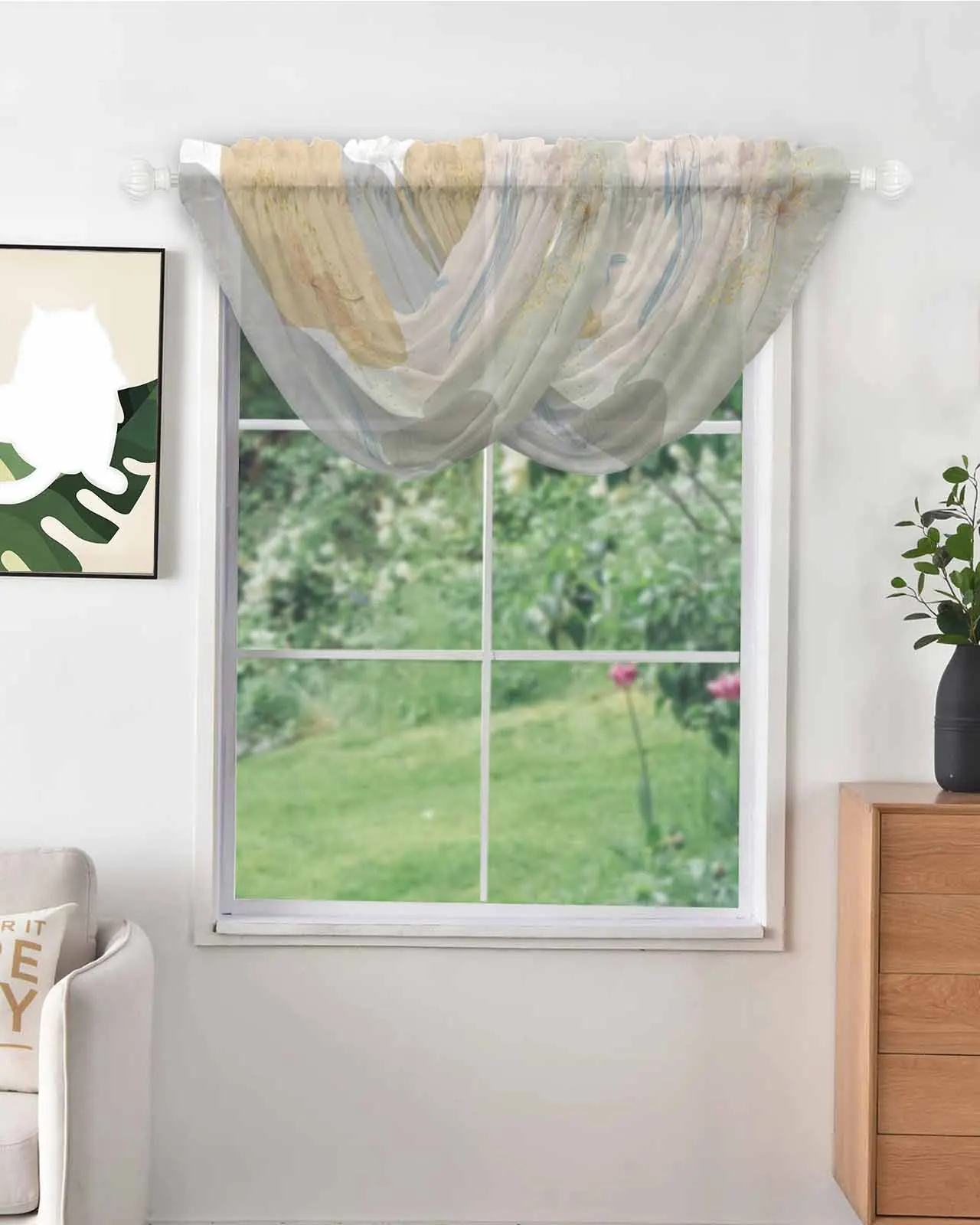 Medieval-Flower-And-Leaf-Gradient-Tulle-Curtain-for-Kitchen-Living-Room ...