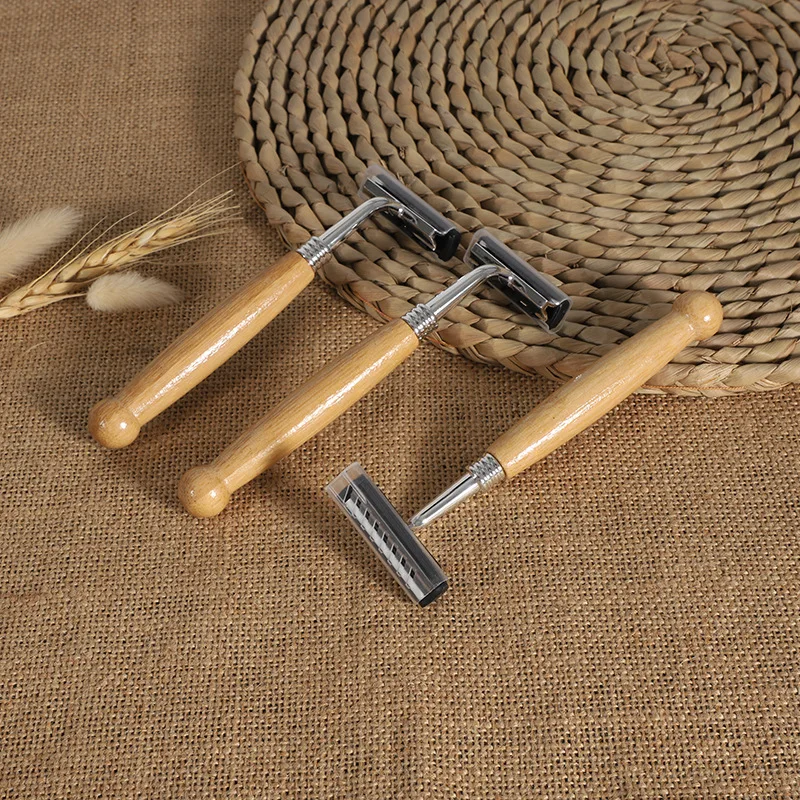 1 pcs Manual Razor Eco Friendly Natural Bamboo Handle Shaving Razors ...