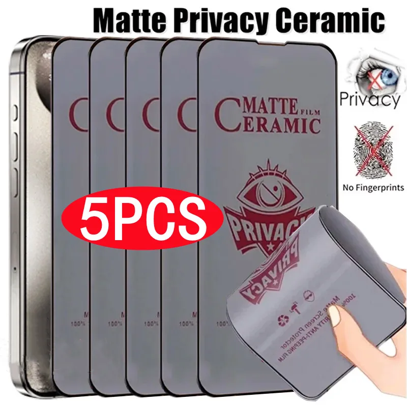 5Pcs-Matte-Ceramic-Privacy-Screen-Protector-for-IPhone-14-11-12-13-15 ...