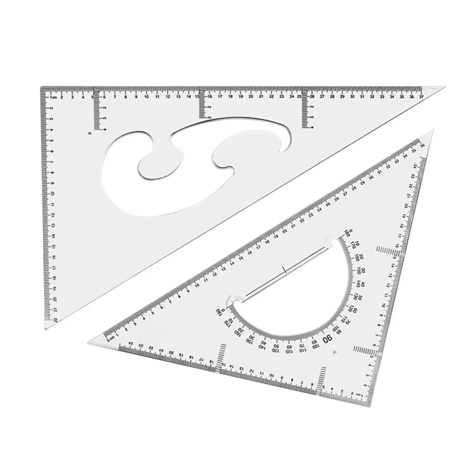 2x-Triangle-Ruler-Square-Multifunctional-Lightweight-Transparent-Math ...