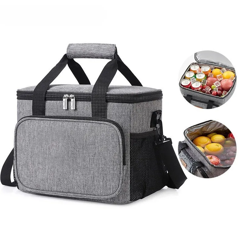 1pc-Grey-Oxford-Cloth-Lunch-Bag-With-High-Capacity-Handheld-Shoulder ...