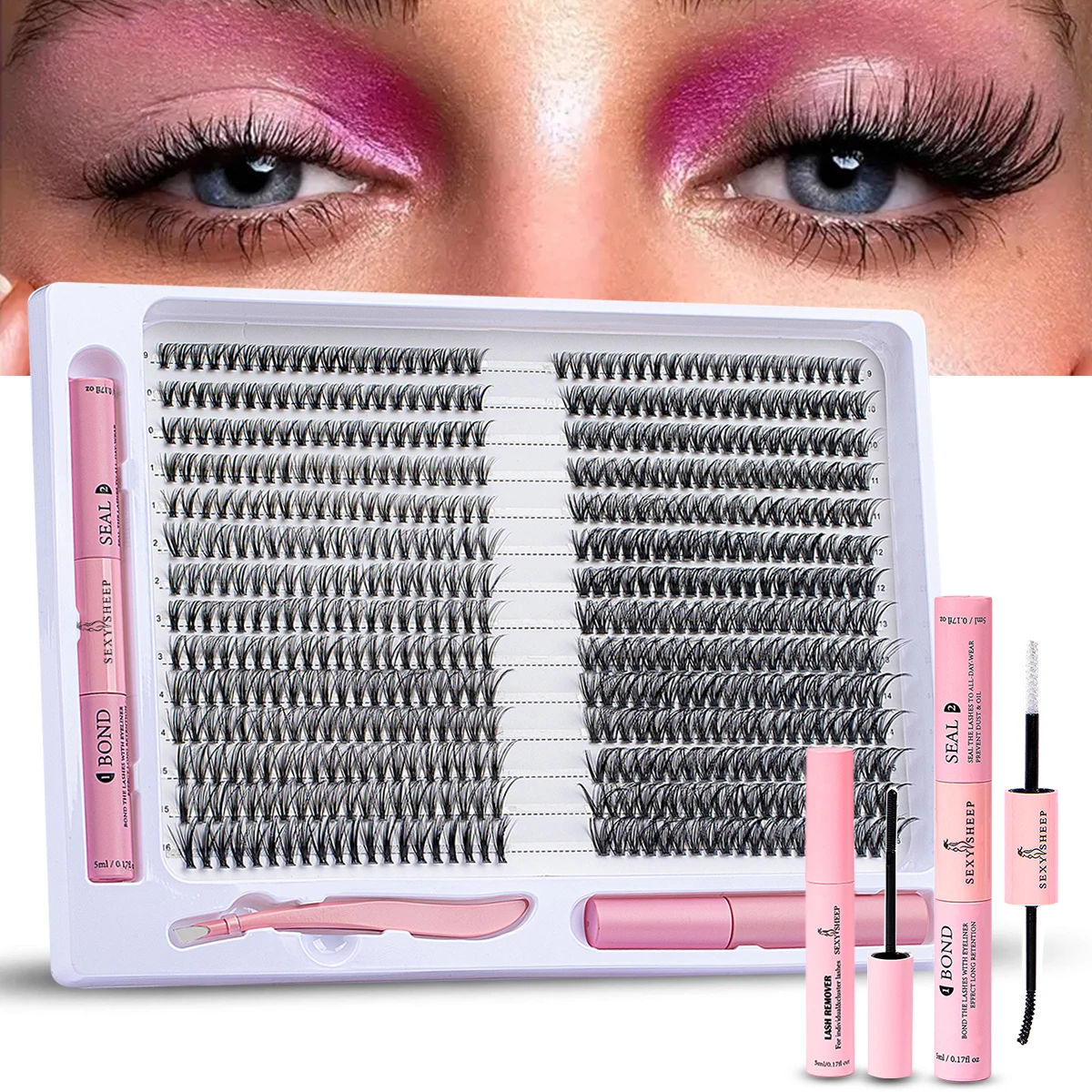 560pcs-Diy-Lash-Extension-Kit-Cluster-Eyelash-Individual-Lashes-Kit ...