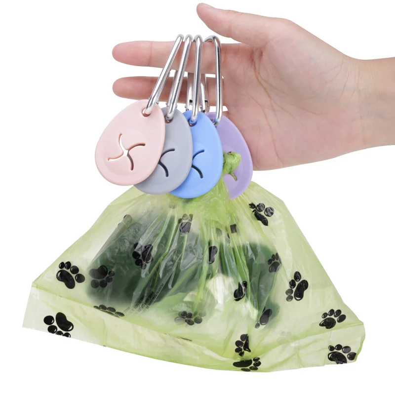 Dog-poop-bag-holder-hands-free-fixed-clip-portable-pet-poop-bag-ring ...