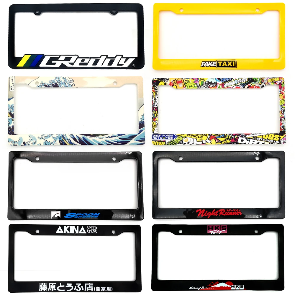 1 Pair(2pcs) JDM Racing Style USA Standard ABS Car License Plate Frame ...