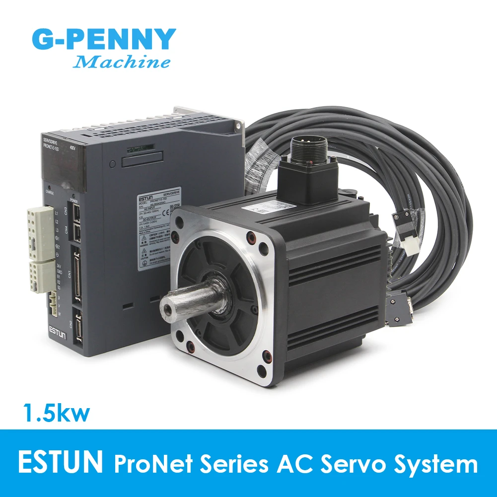 1.5kw 380v Estun Pronet Series Ac Servo System 7.16n.m 5.0a Servo Motor ...