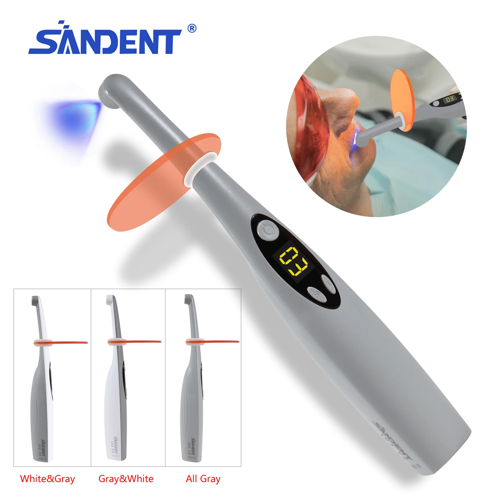 SANDENT-L-mpara-de-curado-Dental-luz-LED-de-curado-3S-1400-2200mw-l ...