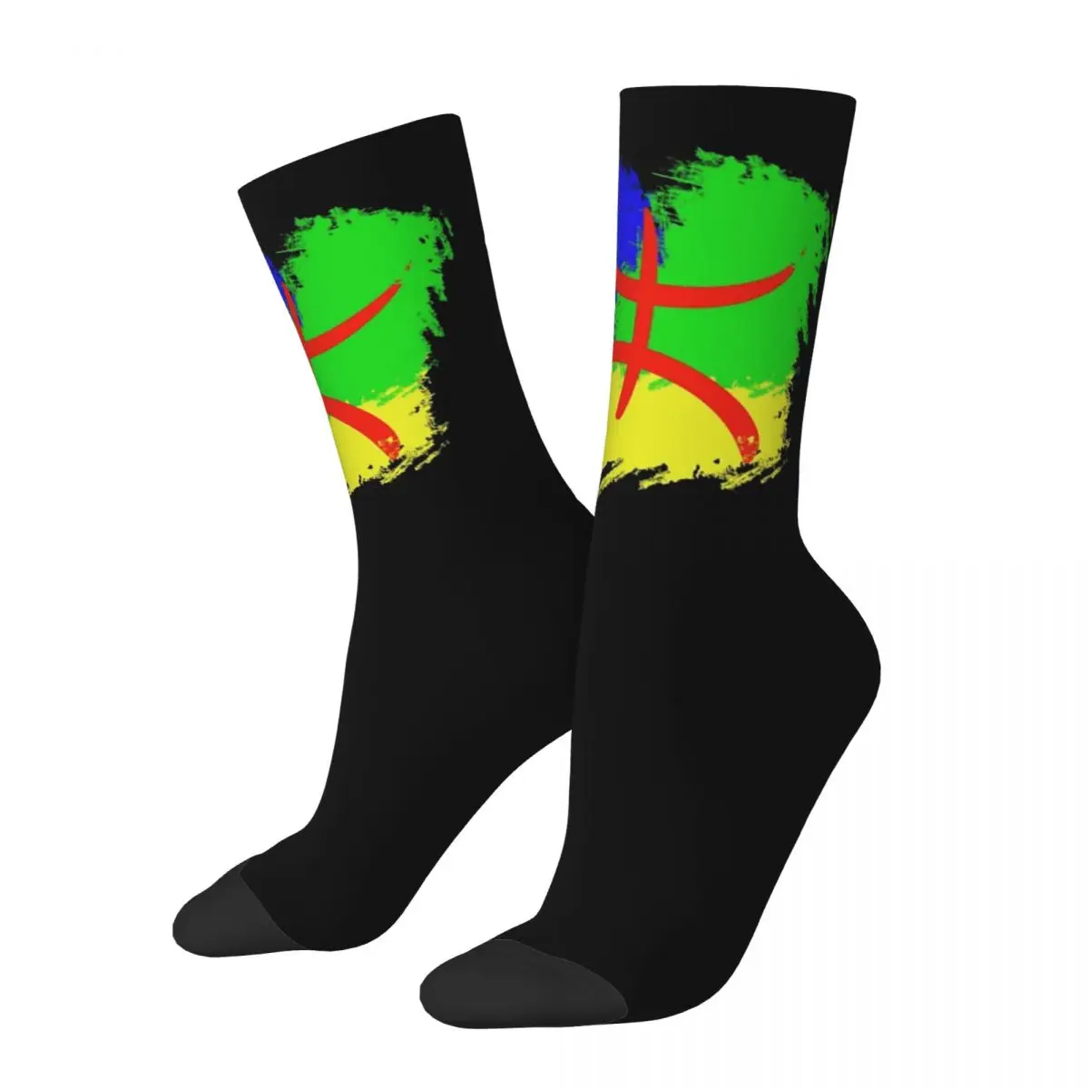 Berber-Flag-Amazigh-Flag-Contrast-color-socks-Elastic-Socks-Funny ...