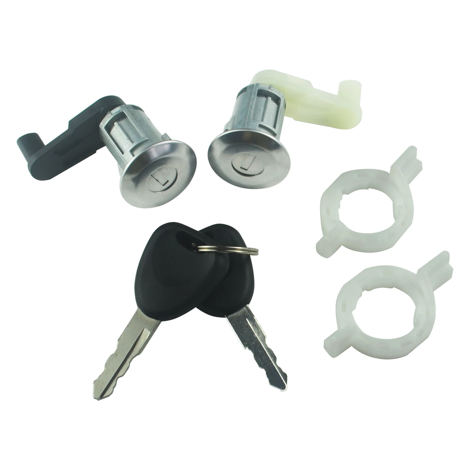 Left+Right Car Door Lock Barrel Cylinder with 2 Key For Renault Megane ...