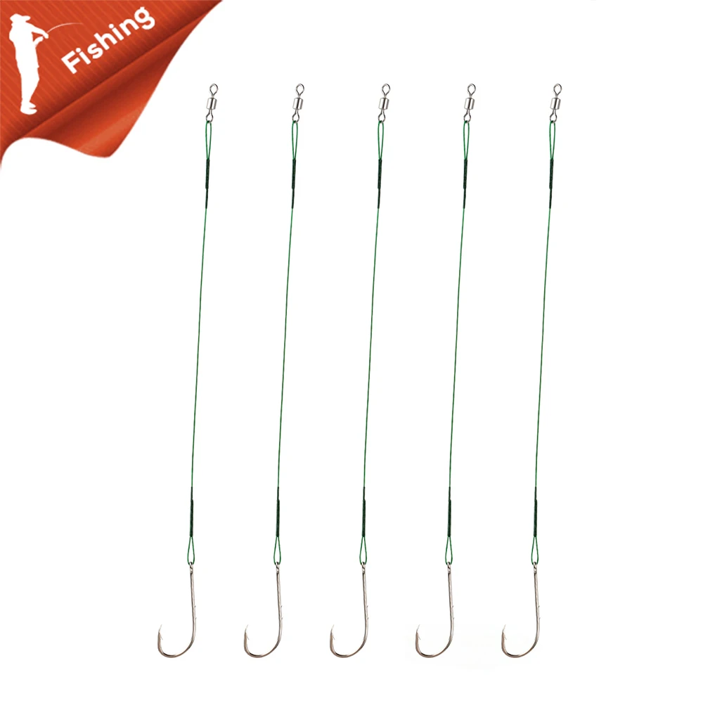 20Pcs-Wire-Leader-Hook-Rig-Stainless-Steel-Fishing-Leader-Wire-Rigs ...