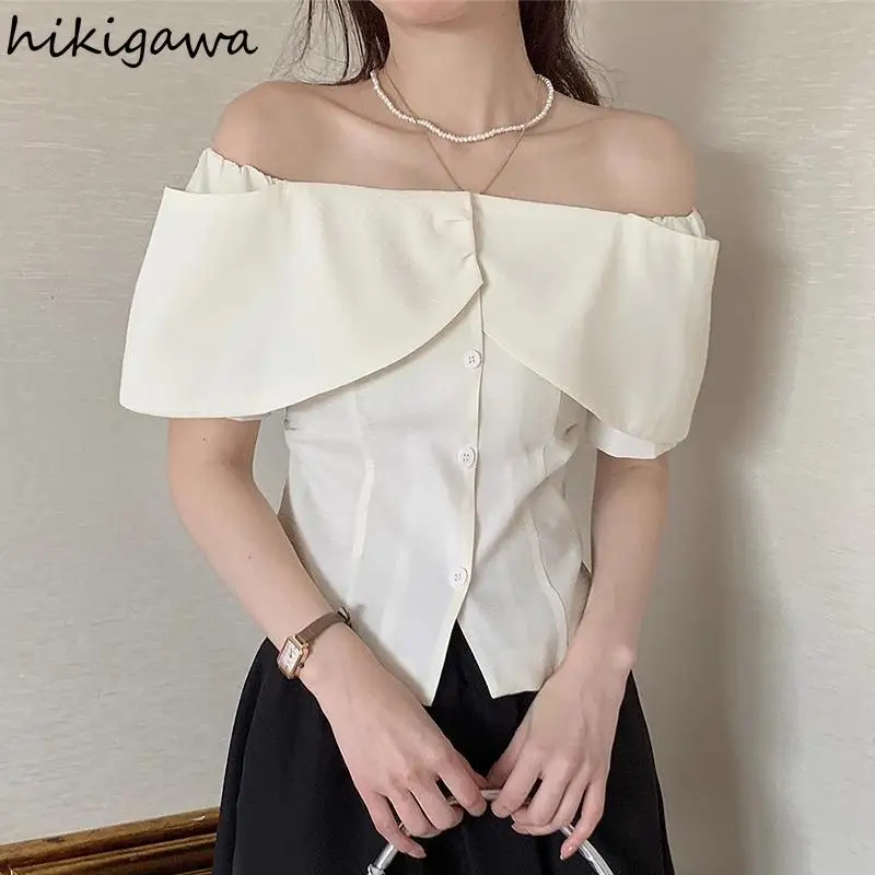 Temperament-Lady-Top-Korean-Blouses-Women-s-Clothing-Slim-Fit-Summer ...