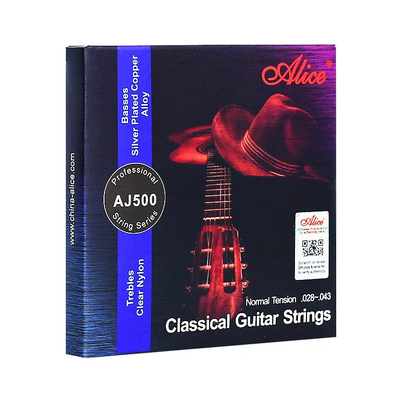 Alice Classical Guitar Strings AJ500 028-043 Nylon Silver Jacketed Wire ...