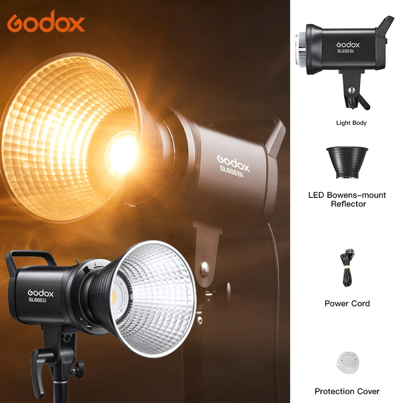 Godox SL60II-Bi SL60II-D LED Video Light COB Continuous Lighting Bowens ...