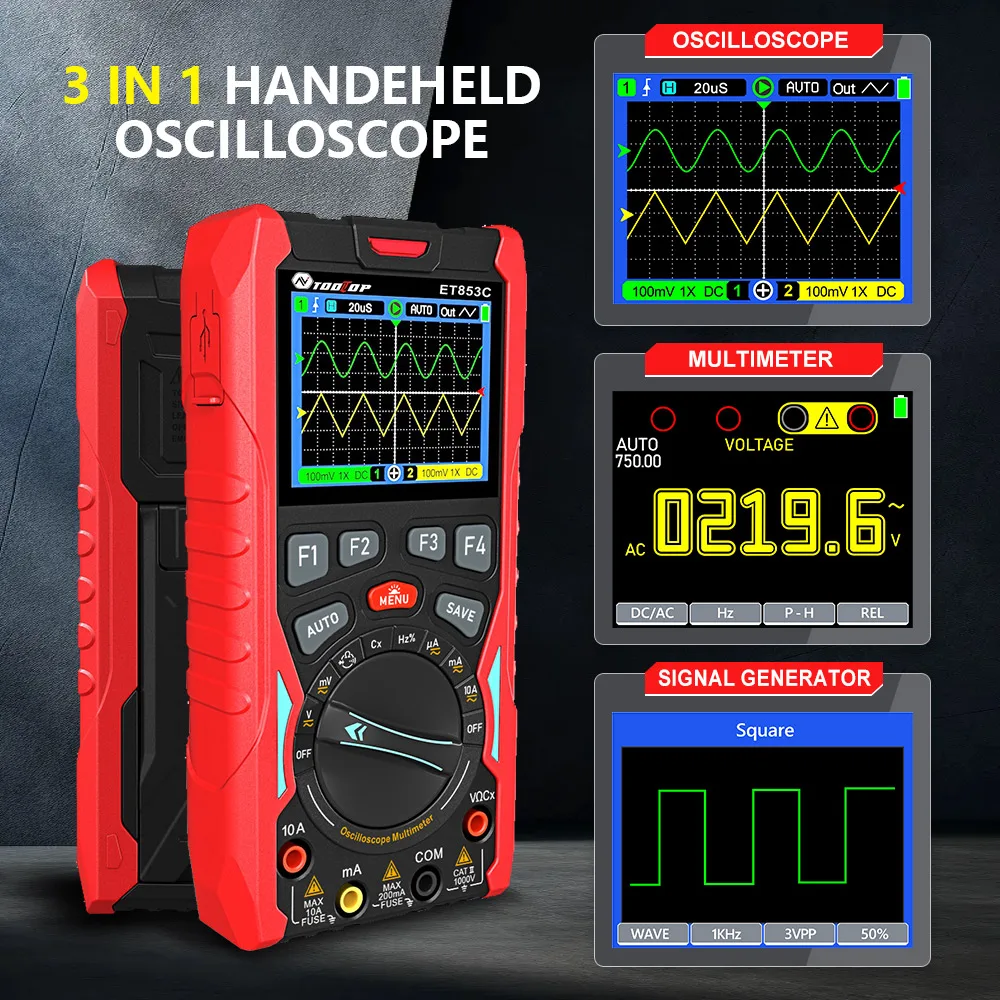 TOOLTOP ET853C • 70MHz Oscilloscope Multimeter • Official Store